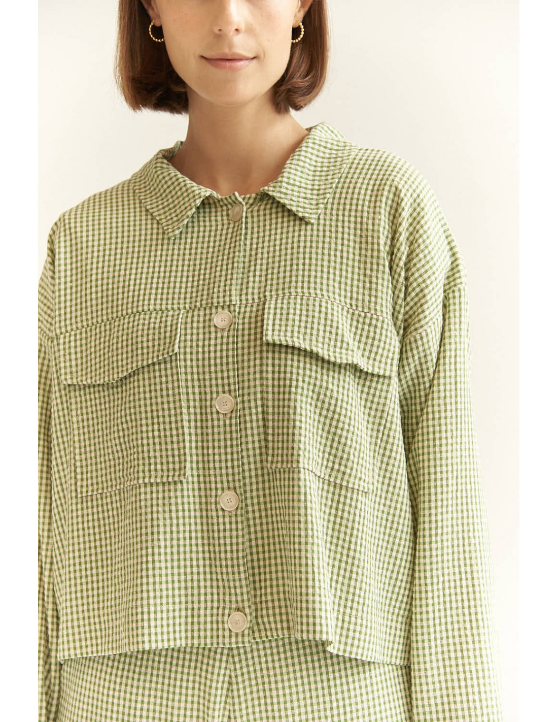 ERIPHIA VICHY PRINT JACKET